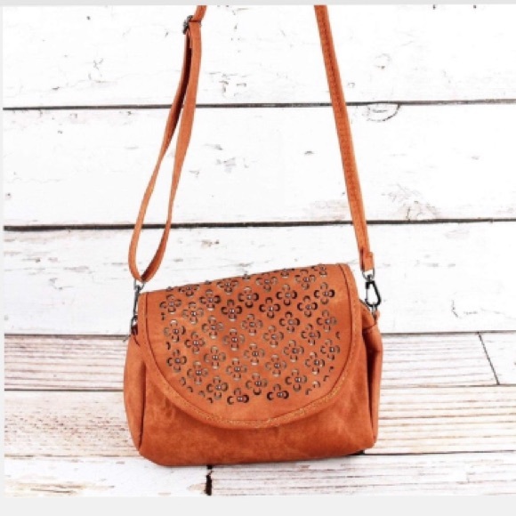Bags | Justina Taylor Cutout Flower Crossbody | Poshmark